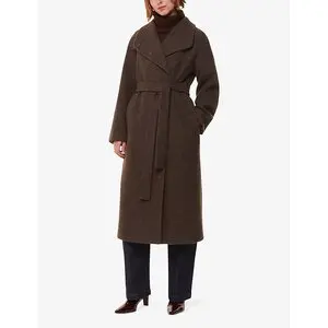 Whistles Funnel-neck Wool Coat - Cream