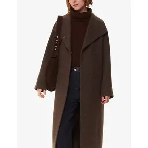 Whistles Funnel-neck Wool Coat - Cream