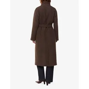 Whistles Funnel-neck Wool Coat - Cream