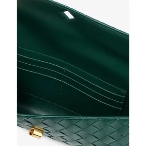 Bottega Veneta Andiamo Leather Clutch - Emerald Green-m Bras