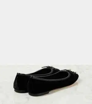 JIMMY CHOO Elme Velvet Ballet Flats - Black