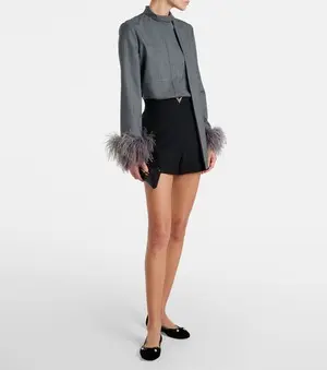 JIMMY CHOO Elme Velvet Ballet Flats - Black