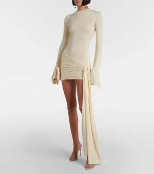 AYA MUSE Gathered Silk-blend Minidress