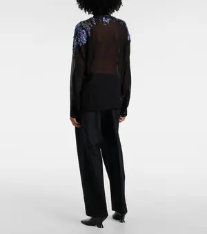 Dries Van Noten Sequined Chiffon Blouse