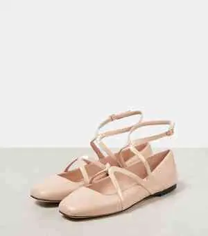 JIMMY CHOO Astoria Leather Ballet Flats