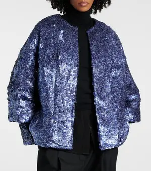 Dries Van Noten Sequined Jacket - Blue