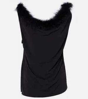 Coperni Boa Feather-trimmed Top