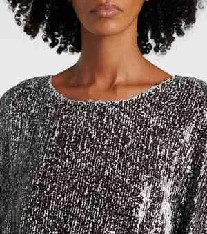 Dries Van Noten Sequined Gathered Blouse