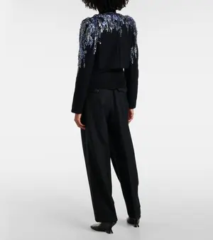 Dries Van Noten Sequined Cropped Jacket