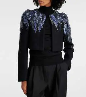 Dries Van Noten Sequined Cropped Jacket