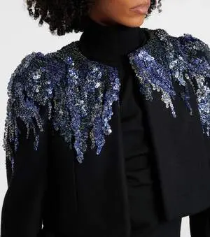 Dries Van Noten Sequined Cropped Jacket