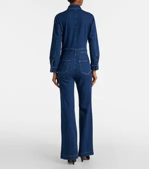 7 For All Mankind Flared Denim Jumpsuit