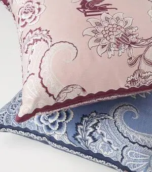 Etro Bloom Embroidered Cotton-blend Cushion - Blue