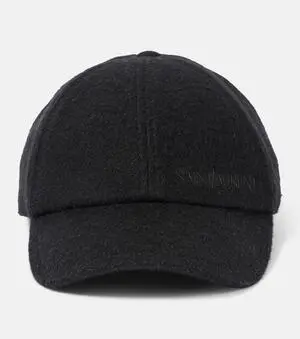 Saint Laurent Cashmere Baseball Cap - Black