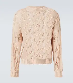 Our Legacy Cable Sonar Roundneck Wool Sweater - Pink
