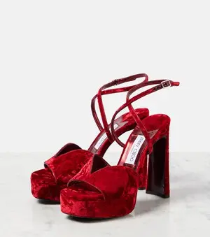 JIMMY CHOO Karli 125 Platform Sandals - Red
