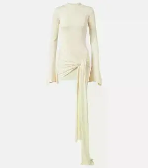 AYA MUSE Gathered Silk-blend Minidress