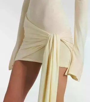 AYA MUSE Gathered Silk-blend Minidress