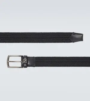 Zegna Woven Leather-trimmed Belt