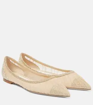 Jimmy Choo Glitter Flats For Women