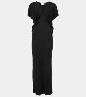 Black Draped Maxi Dresses
