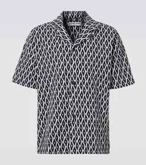 Orlebar Brown Printed Cotton-blend Terry Shirt - Black
