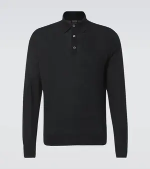 Zegna Wool Polo Shirt - Black