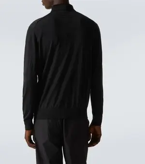 Zegna Wool Polo Shirt - Black