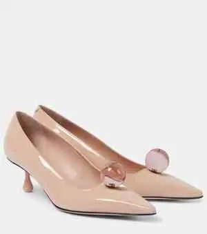 JIMMY CHOO Orb 50 Embellished Patent Leather Pumps - Pink