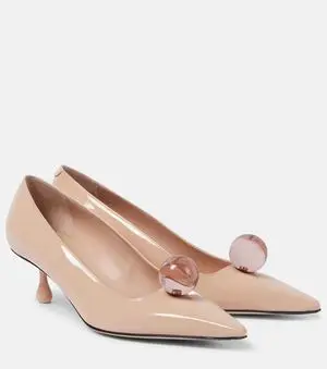 JIMMY CHOO Orb 50 Embellished Patent Leather Pumps - Pink
