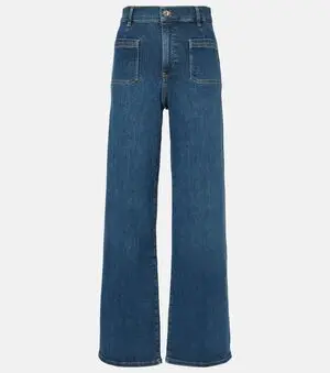 FRAME Le Slim Palazzo High-rise Wide-leg Jeans - Blue
