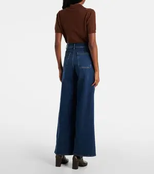 FRAME Le Slim Palazzo High-rise Wide-leg Jeans - Blue