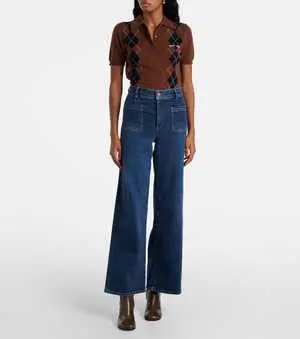 FRAME Le Slim Palazzo High-rise Wide-leg Jeans - Blue