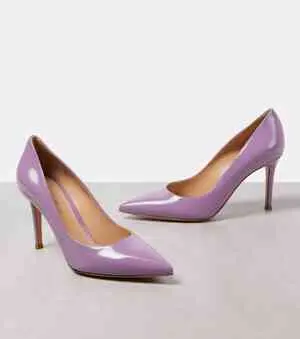 GIANVITO ROSSI Patent Leather Pumps - Purple