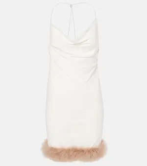 Coperni Feather-trimmed Jersey Minidress