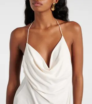 Coperni Feather-trimmed Jersey Minidress