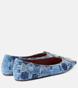 Amina Muaddi Camelia 90 Embellished Tweed Pumps