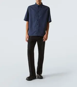 Givenchy Monogram 72 Jacquard Denim Shirt - Blue