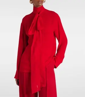 Valentino Garavani Wool And Silk Georgette Shirt