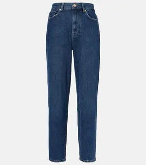 7 For All Mankind High-rise Cropped Straight Jeans