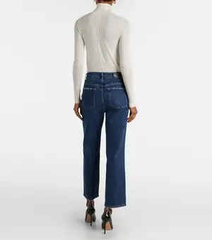 7 For All Mankind High-rise Cropped Straight Jeans