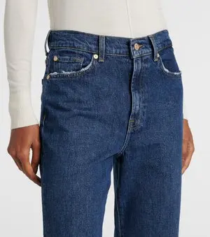7 For All Mankind High-rise Cropped Straight Jeans