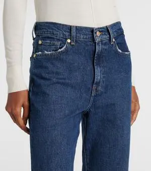 7 For All Mankind High-rise Cropped Straight Jeans