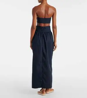 ADRIANA DEGREAS Cotton Maxi Skirt - Blue