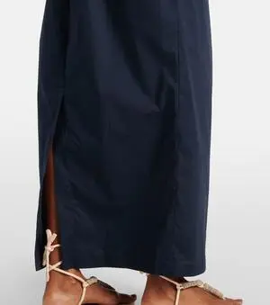 ADRIANA DEGREAS Cotton Maxi Skirt - Blue