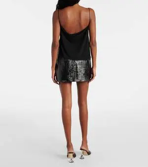 Coperni Boa Feather-trimmed Jersey Top