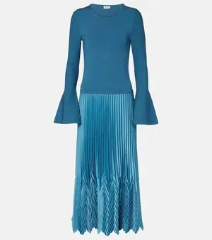 Simkhai Damoni Pleated Midi Dress - Blue