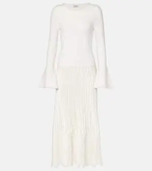 Simkhai Damoni Pleated Midi Dress - White