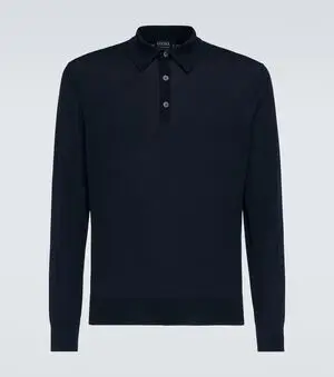 Zegna Wool Polo Shirt - Blue