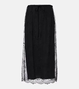 Valentino Garavani Floral Lace Midi Skirt